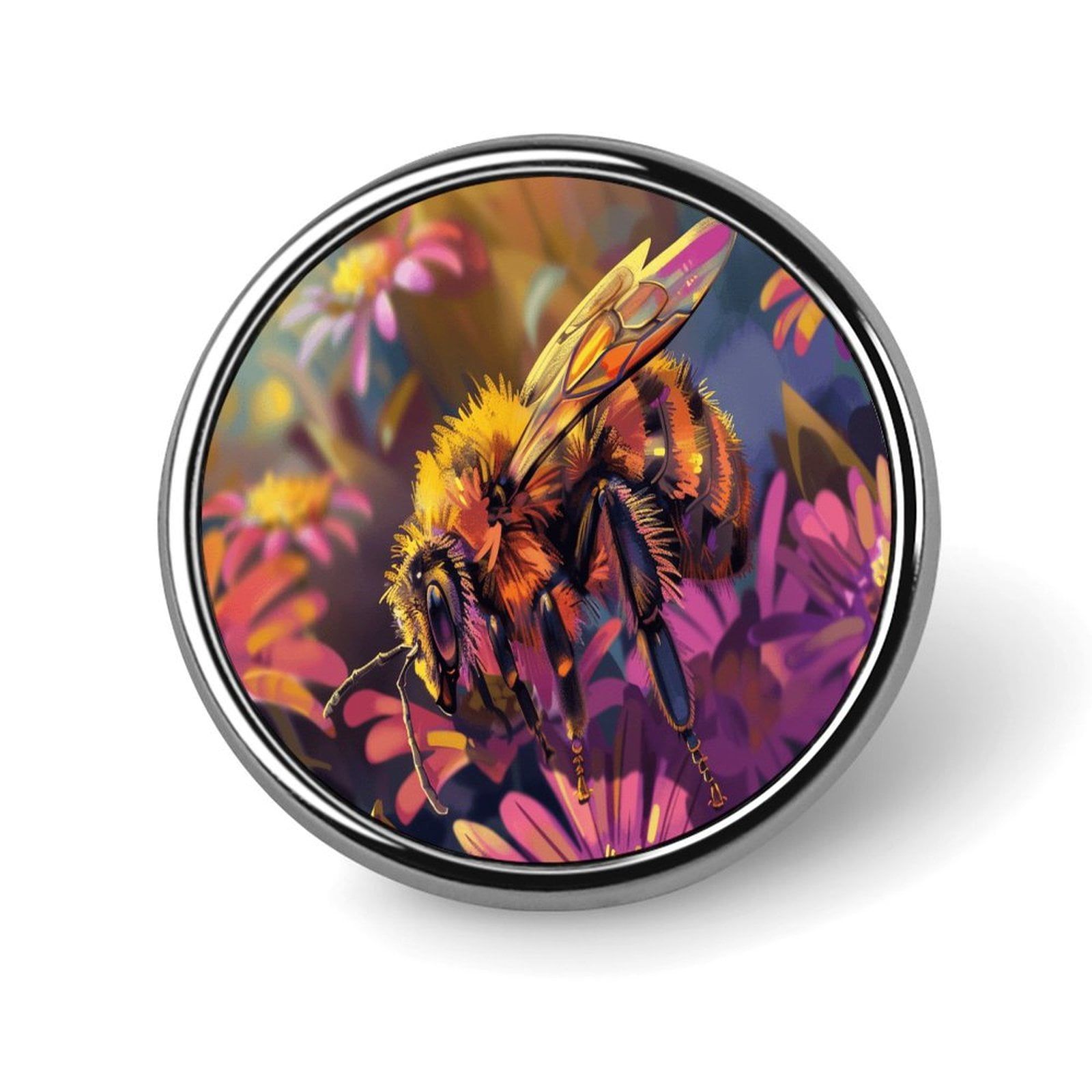 Bees Collect Honey Round Badge Pin Brooches Metal Button Badges for ...