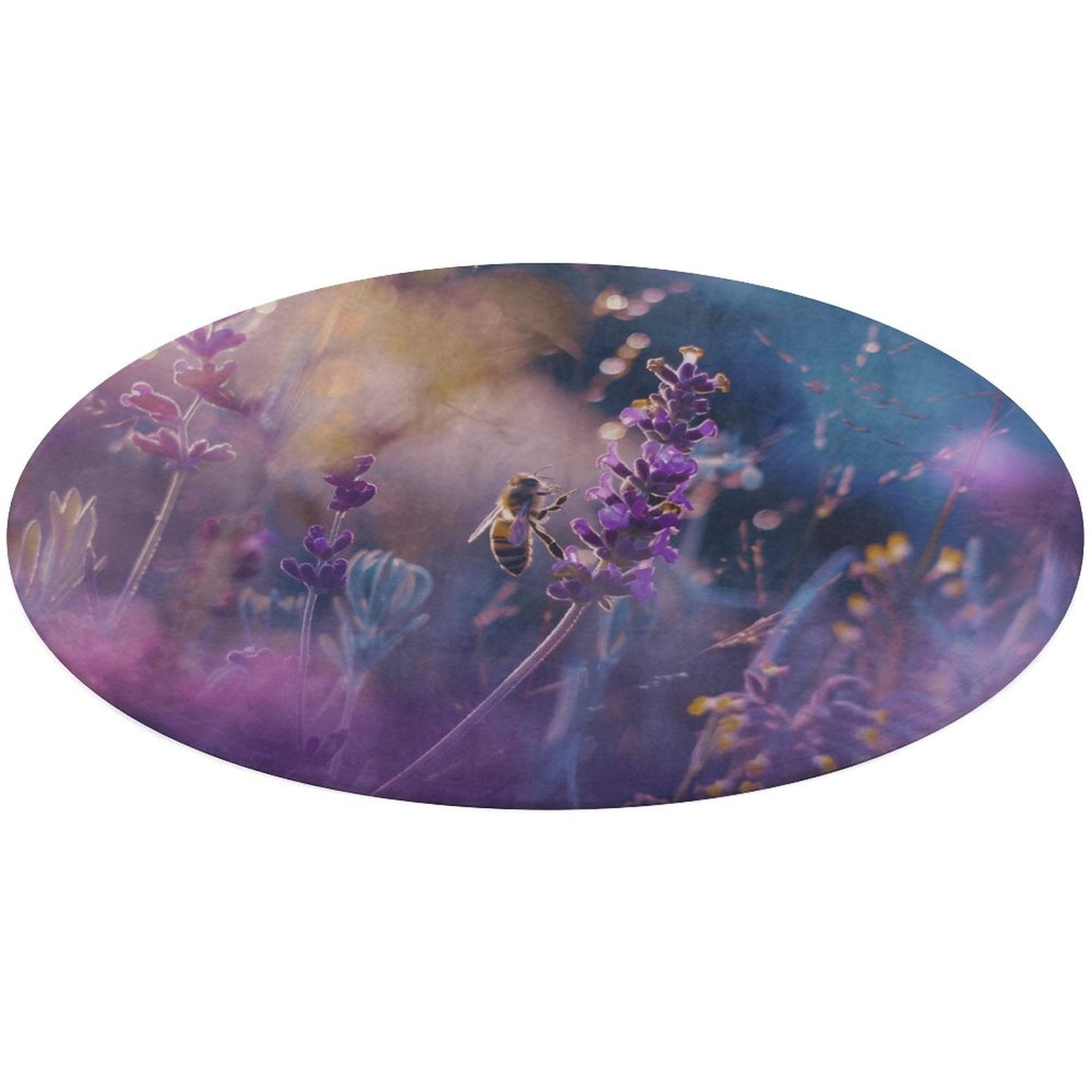 Bees Collect Honey Round Rugs -Washable Non-Slip Small Round Area Rug ...