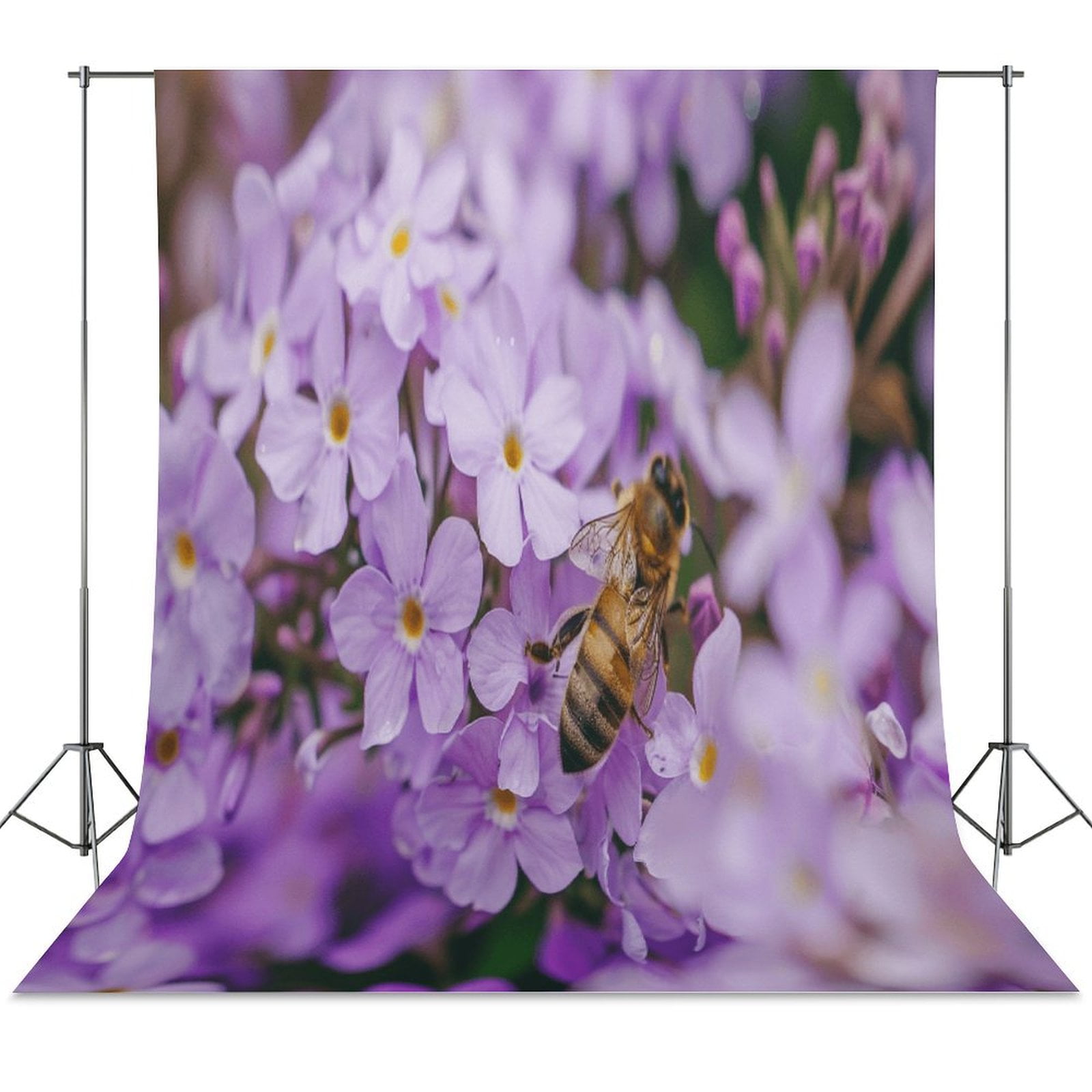Bees Collect Honey Spring Wall Backdrop Background Floral Backdrops ...