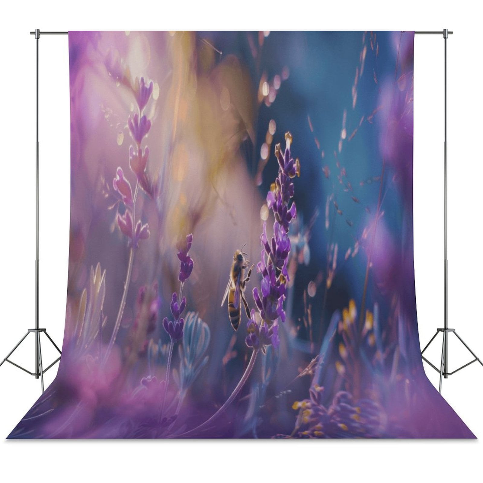 Bees Collect Honey Spring Wall Backdrop Background Floral Backdrops ...