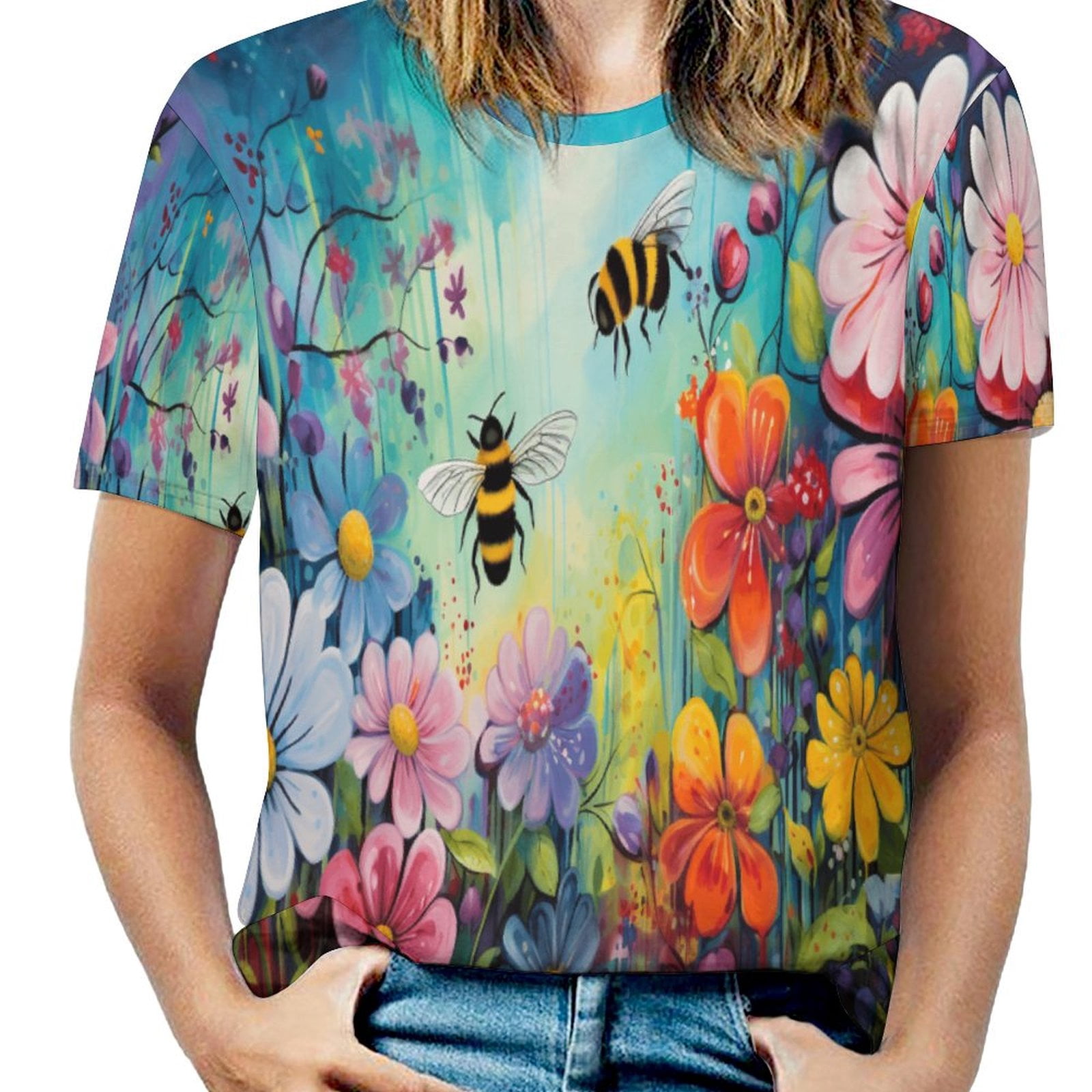 Bees Collect Honey Women's Short Sleeve Tops Casual Blouses T Shirt ...