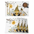 Bees Dwarf Cotton Linen Placemats Set of 8, Springs White Daisy Branch ...