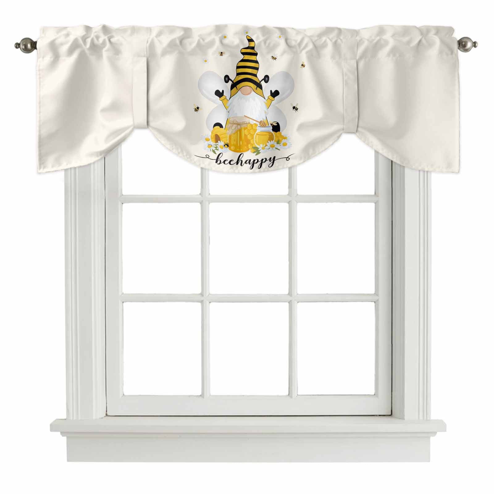 Bees Dwarf Tie Up Valance Curtains Daisy Honey Farm Adjustable Light ...