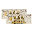 Bees Dwarfs 2 Panels Kitchen Valance, Yellow Sunflower Branch Spring ...