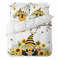 Bees Dwarfs Comforter Set Full Size, Yellow Sunflowers Branch Spring ...