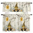 Bees Dwarfs Kitchen Curtains and Valances Set, Spring White Daisy ...
