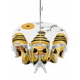 Bees Dwarfs Round Outdoor Tablecloth with Umbrella Hole Yellow ...