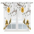 Bees Dwarfs Swag Curtain Valance for Window 2 Panels Yellow Sunflower ...