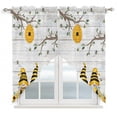 Bees Dwarfs Swag Curtain Valance for Window 2 Panels Yellow Sunflower ...