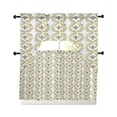 Bees Floral Wreath Kitchen Curtains Set for Windows 3 Piece Cafe ...