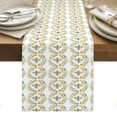 Bees Floral Wreath Table Runner Summer Farmhouse Flowers Spring ...