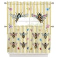Bees Flowers Kitchen Curtains Swag Valance and Tier Curtains Set 36 ...