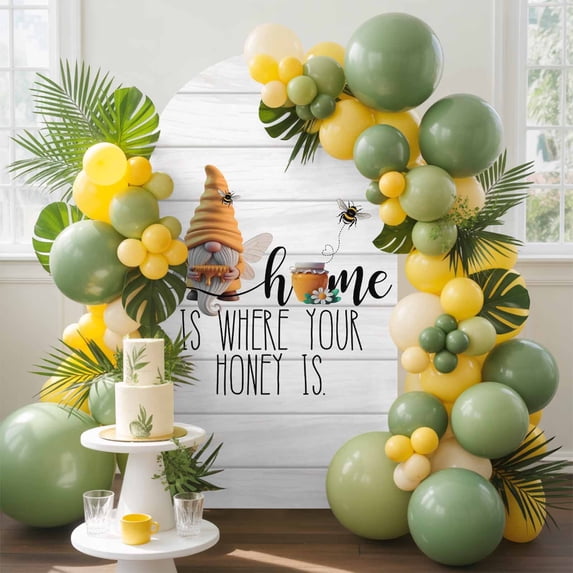 Bees Gnomes Arch Backdrop Cover, 5FT, Spring Summer Home Honey Daisy ...