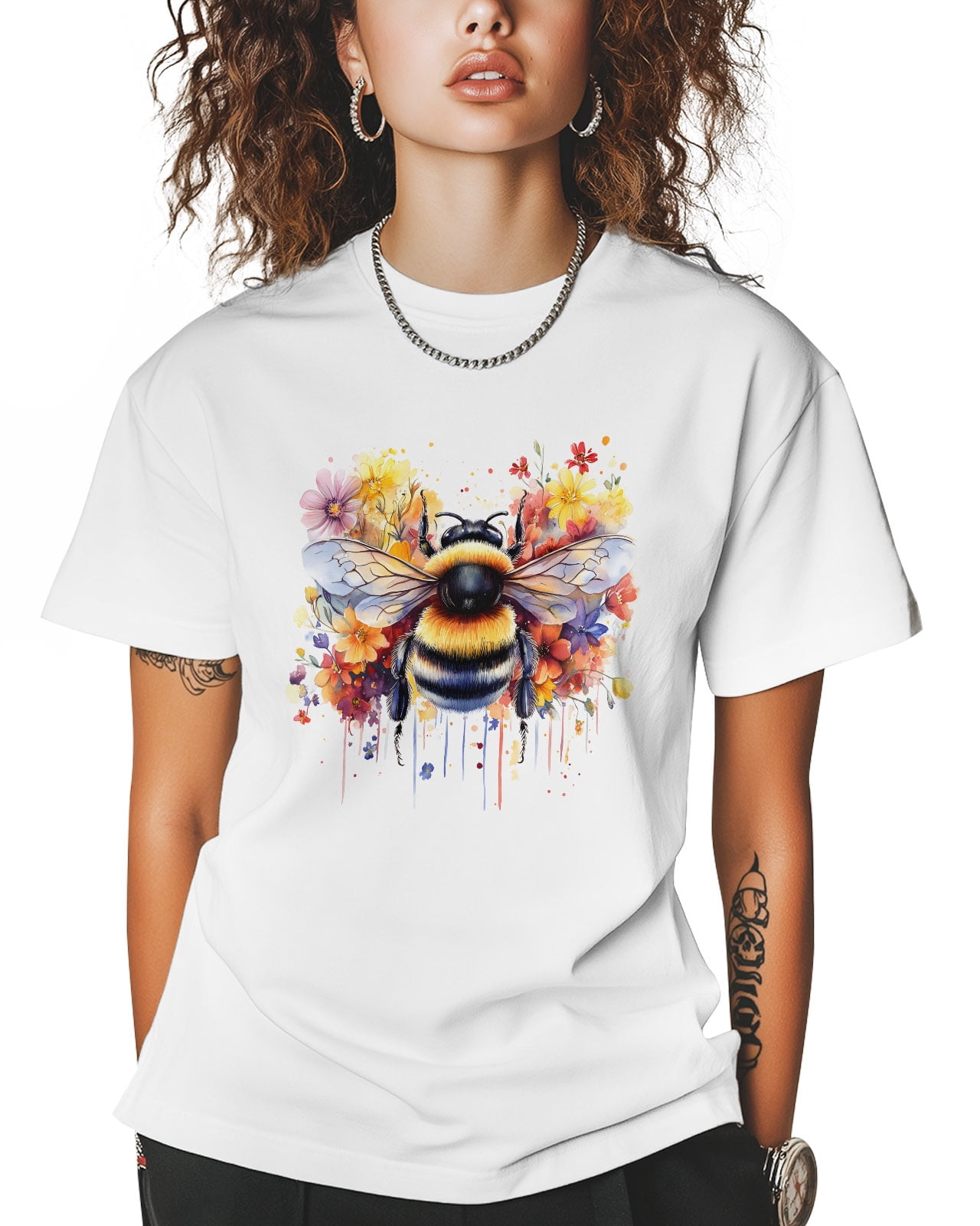 Bees Honey T Shirts for Women Short Sleeve Cotton Crewneck T-Shirt ...
