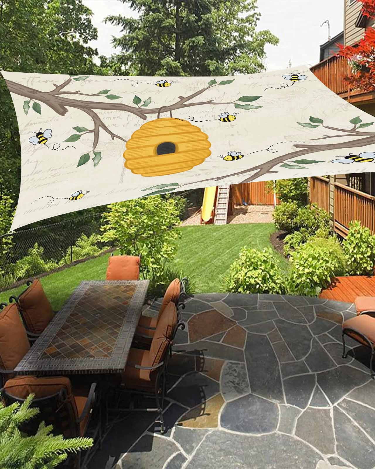 Bees Honeycomb Sun Shade Sail 14'X18' Branch Spring Floral Plant ...