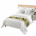 Bees Loves Bed Runner King Size Vintage Country Yellow Bee Plaid Dot ...