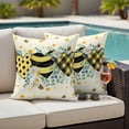 Bees Loves Outdoor Waterproof Throw Pillow Covers Set of 2, 24"x24 ...