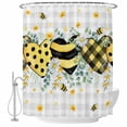 Bees Loves Shower Curtain for Bathroom, Vintage Country Yellow Bee ...