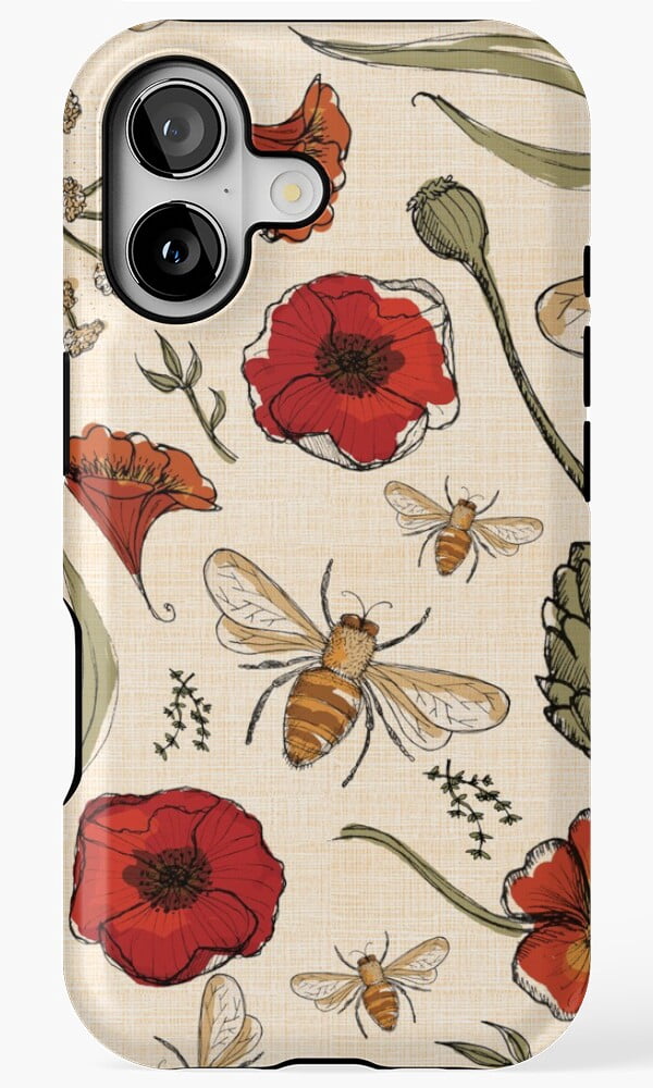Bees Nature Insect Honeycomb Pattern Art Phone Case for iPhone 11 12 13 ...