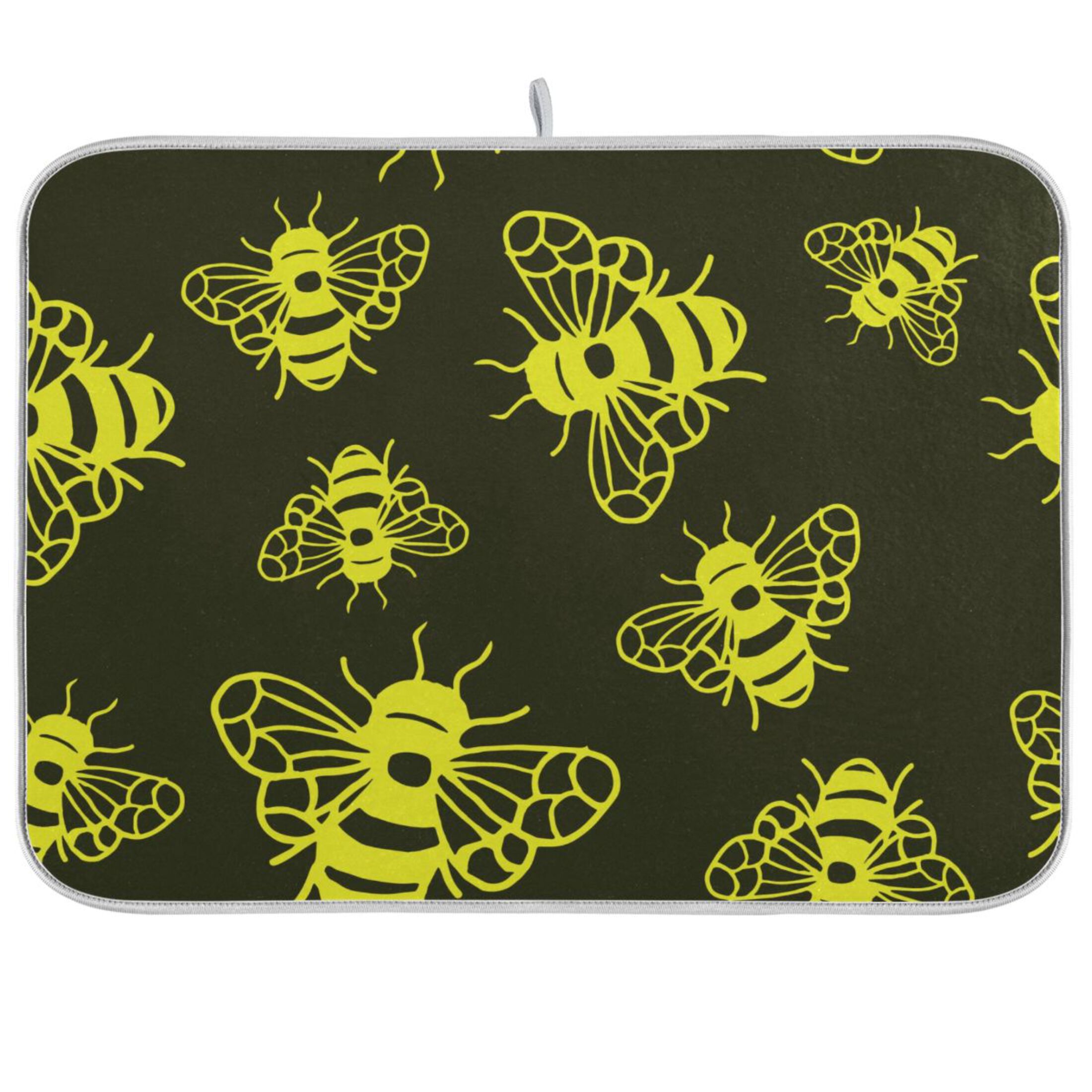 Bees Pattern Dish Drying Mat Microfiber Kitchen Mats Large Counter ...