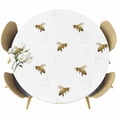 Bees Round Tablecloth 36-44 Inch Round Fitted Table Cloth with Elastic ...