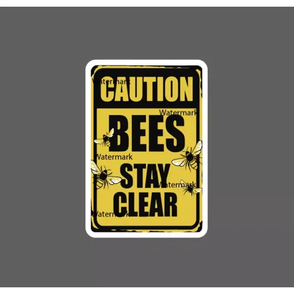 Bees Sticker Caution Honey Waterproof Sticker Phone Decal Water Bottle ...