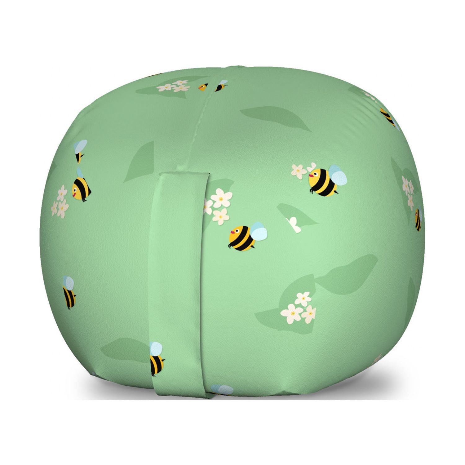 Bees Storage Toy Bag Chair, Rhythmic Flying Insects Flowers and Leaves ...