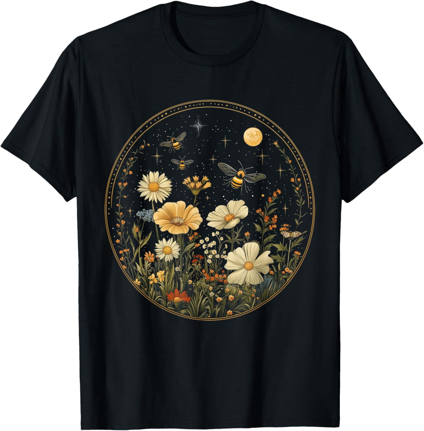 Bees Wildflowers Cottagecore Vintage Beekeeper T-Shirt - Walmart.com