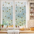 Bees Window Privacy Film Minimalist Rustic Yellow Wildflowers Leaves ...