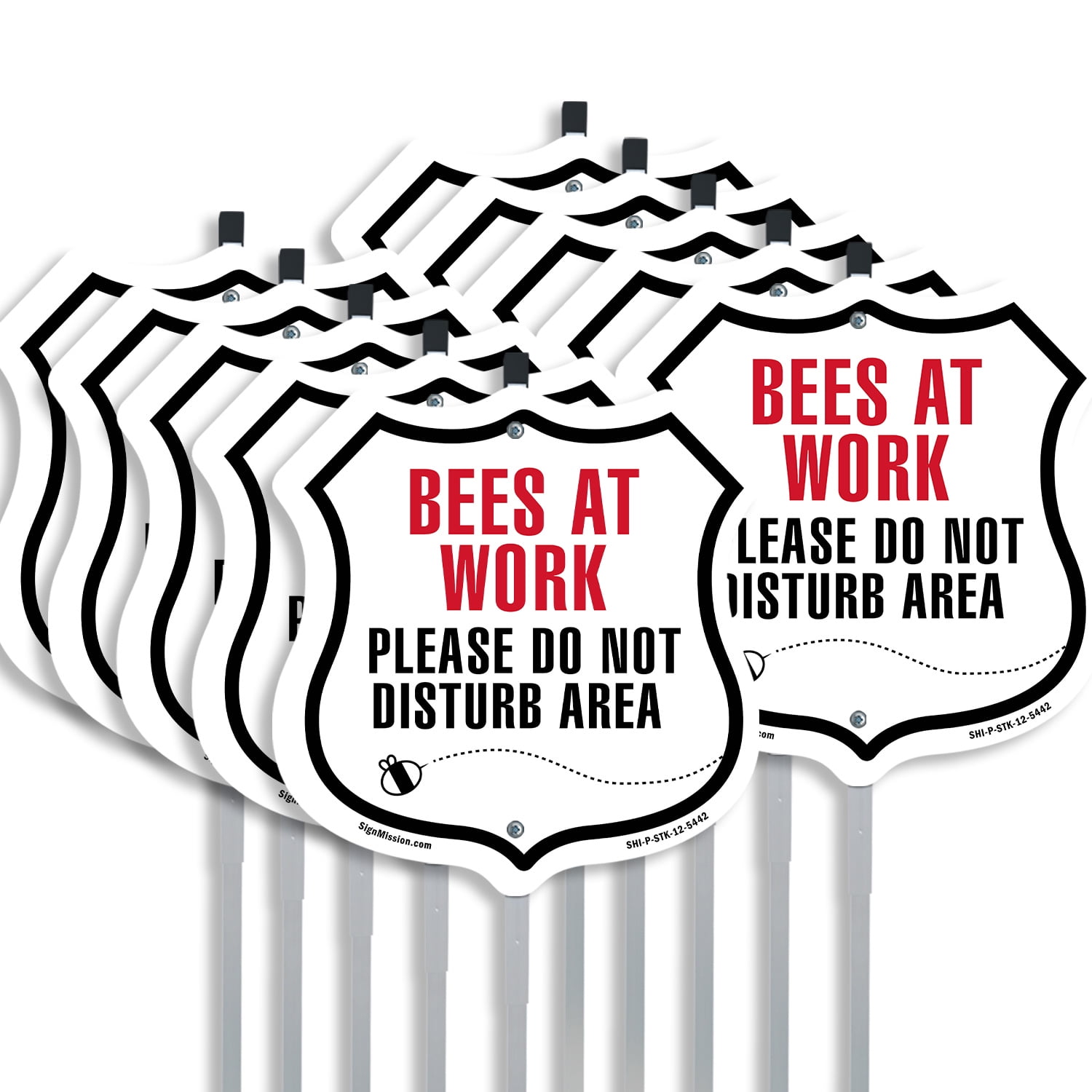 Bees At Work Please Do Not Disturb Area (10 Pack) 12 inch X 12 inch ...