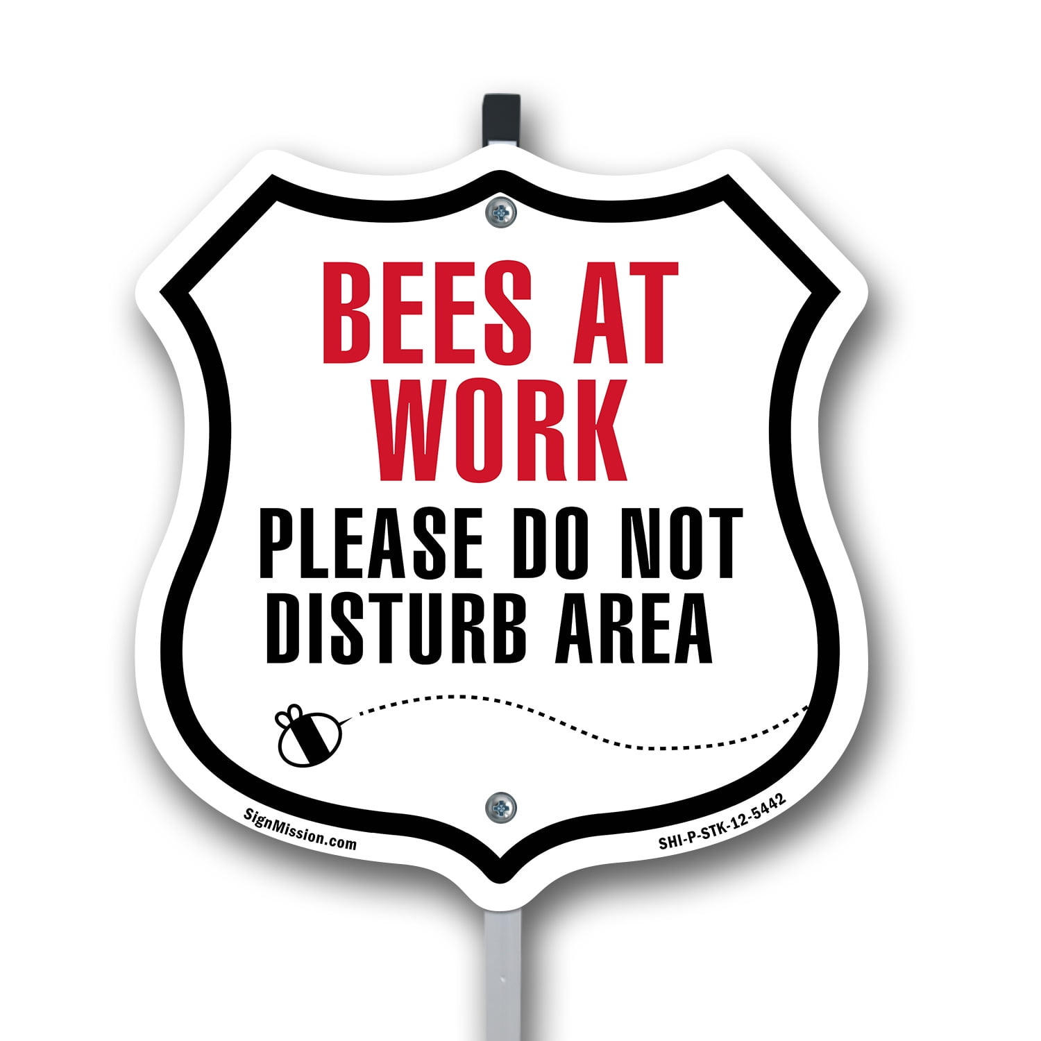 Bees At Work Please Do Not Disturb Area 12 inch X 12 inch Shield Shaped ...