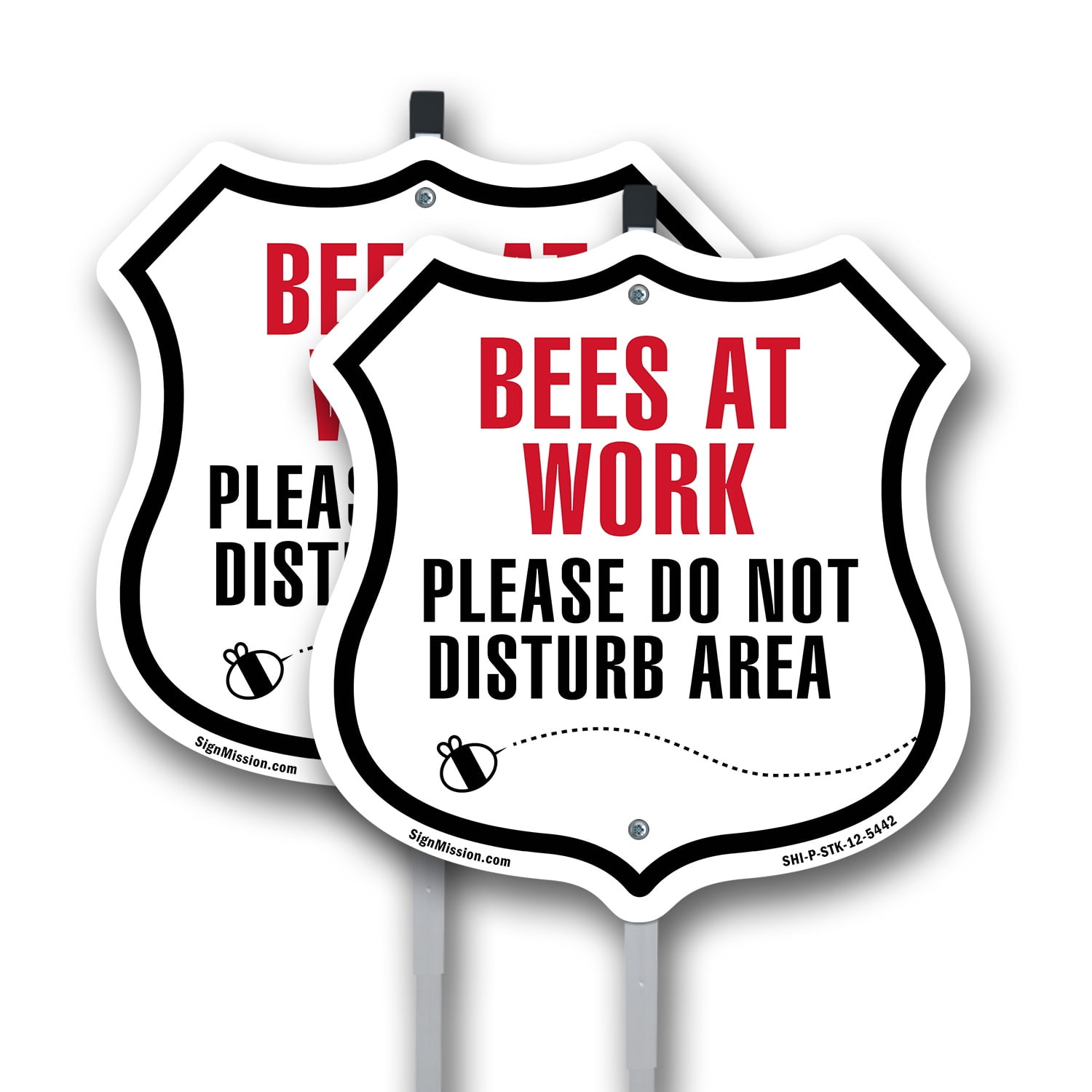 Bees At Work Please Do Not Disturb Area (2 Pack) 12 inch X 12 inch ...