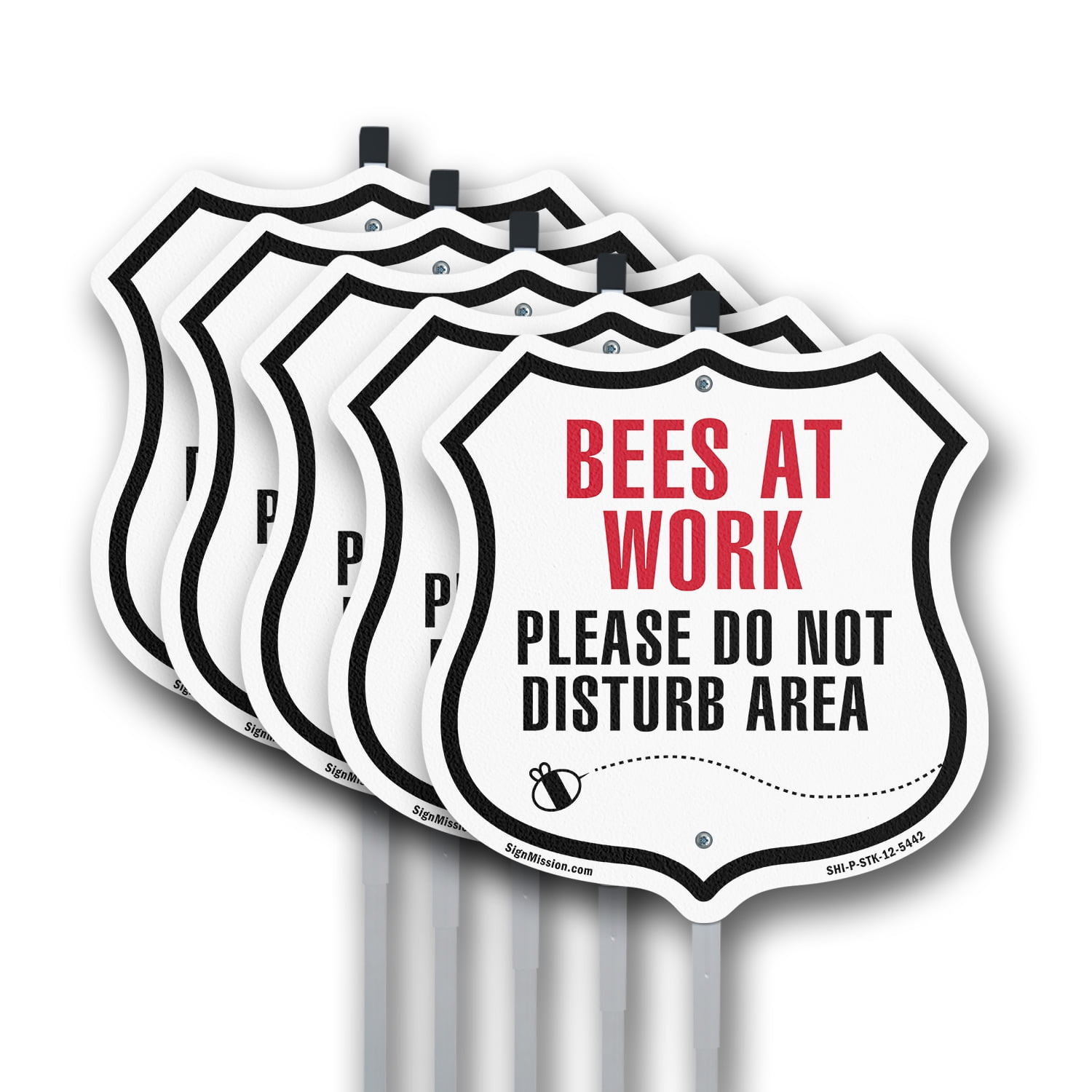 Bees At Work Please Do Not Disturb Area (5 Pack) 12 inch X 12 inch ...