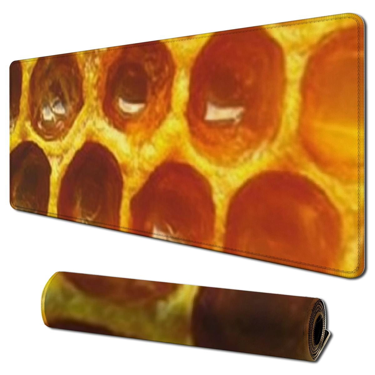 Bees and Daisies Striped Large Gaming Mouse Pad Mat Desk Keyboard Pad ...