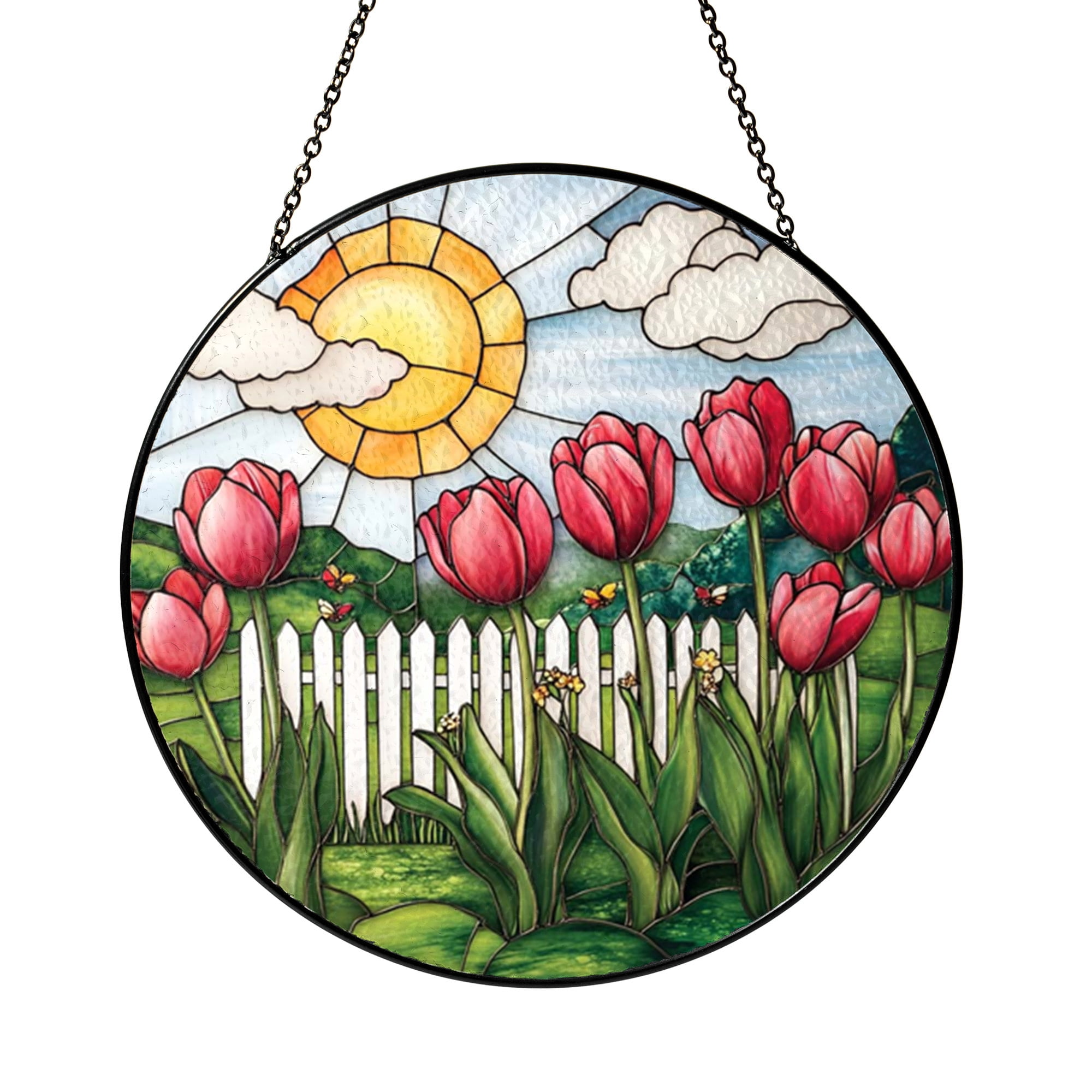 Bees and Wildflowers Stained Glass Suncatcher – Garden Window Decor ...