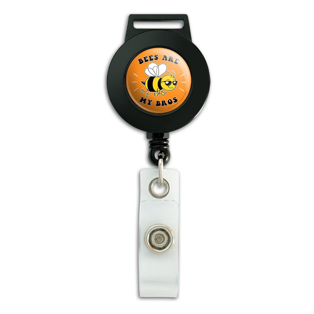Bees are My Bros Funny Humor Lanyard Retractable Reel Badge ID Card ...