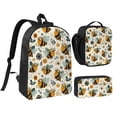 Bees and flowers pattern Backpack Set,3PCS Backpack Set with Insulated ...