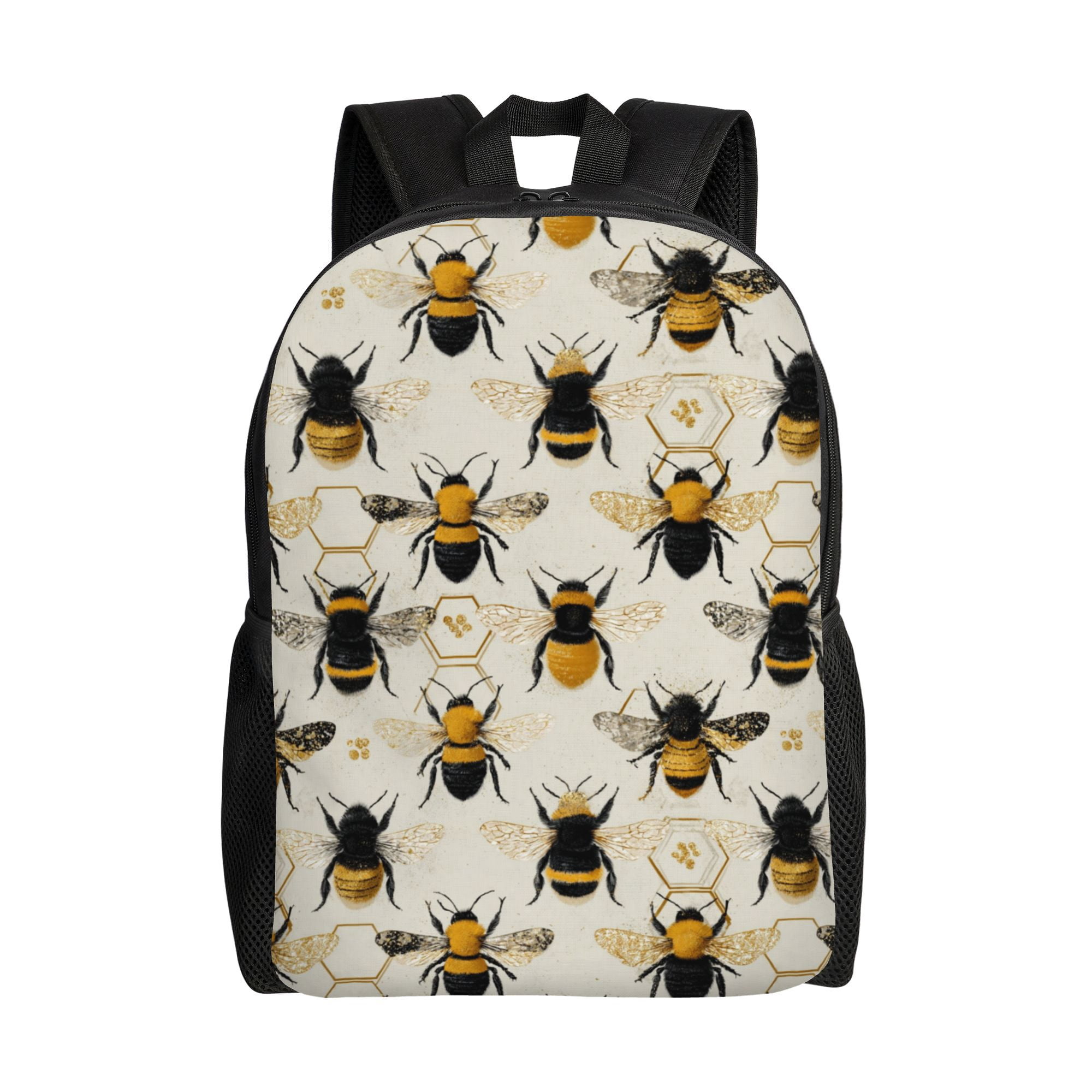 Bees and honeycomb patternBackpack with 15 Inch Laptop Compartment ...