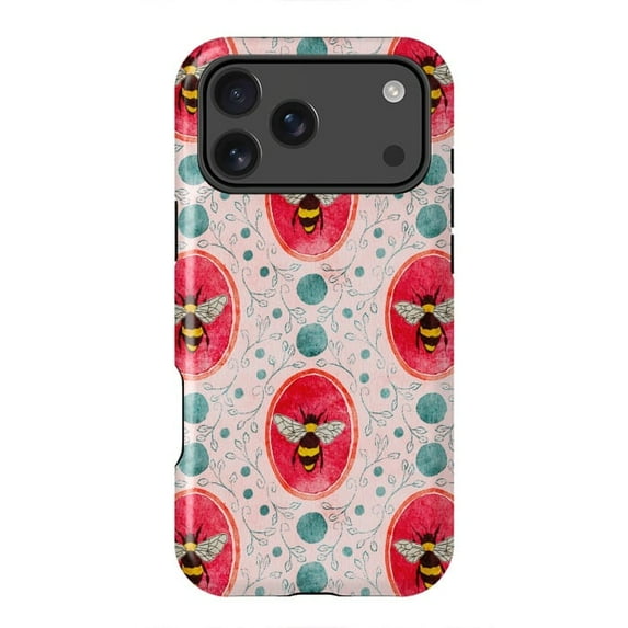 Bees in Frames Honeycomb Garden Art Pattern Case with iPhone 17 to 11 ...