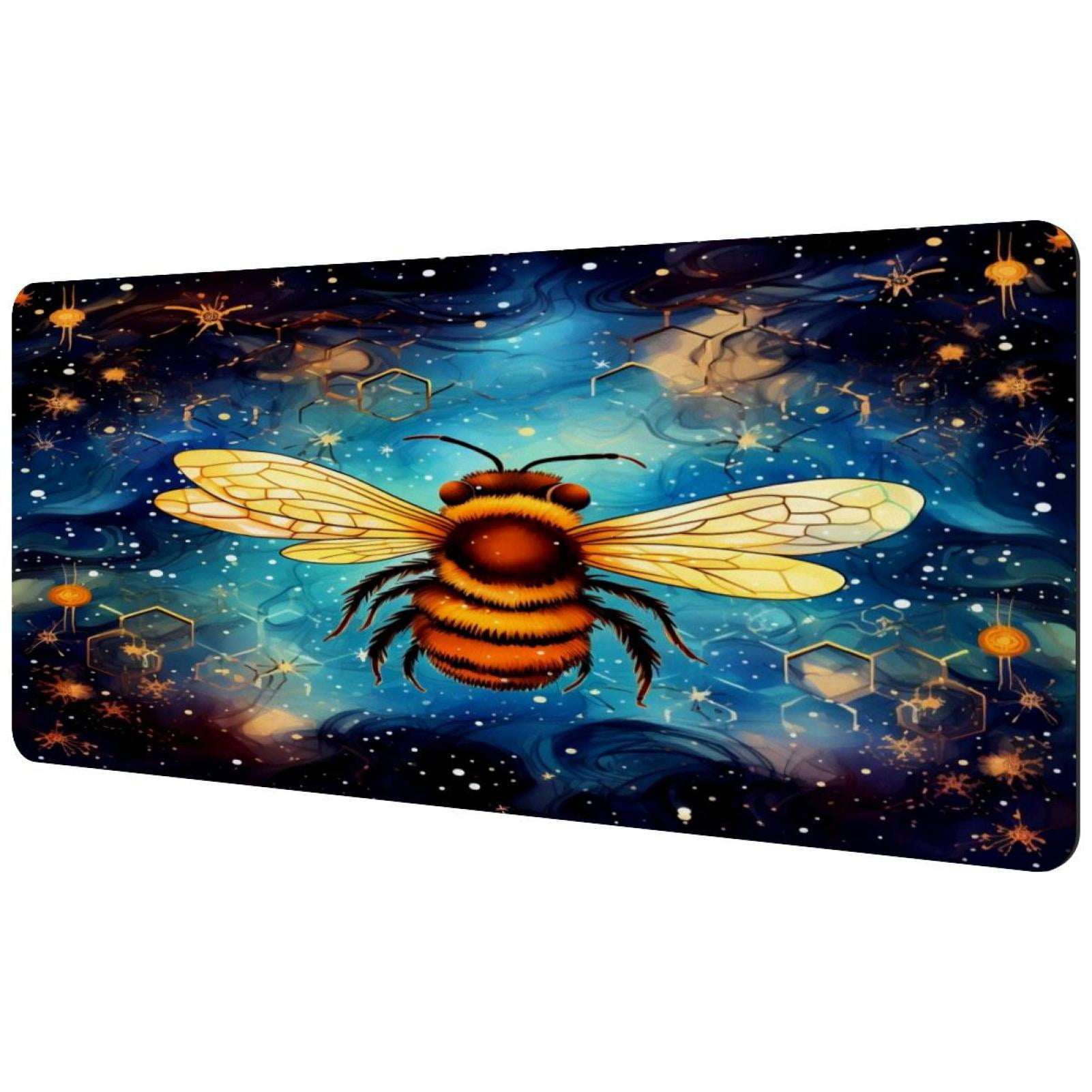 Bees on Starry Sky Mouse Pad, Large Mousepad for Office Home Laptop ...