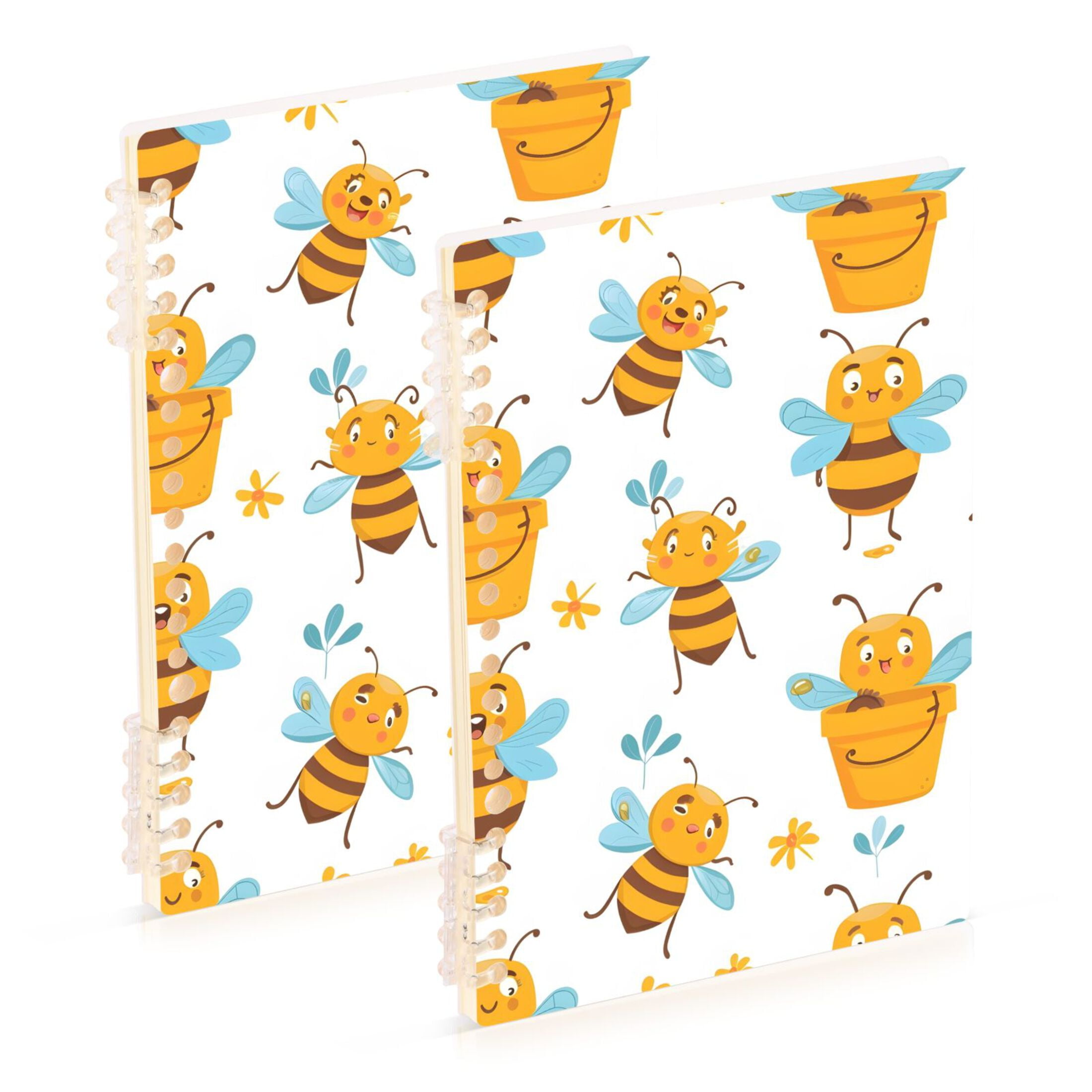 Bees with Leaves Ring Binder Notebook Journey Note Diary College Ruled ...