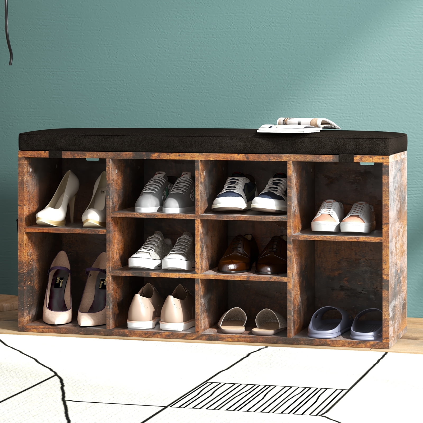 BeesClover 10 Cubes 3 Tiers 10 Pairs Shoe Storage Cubby Organizer for ...