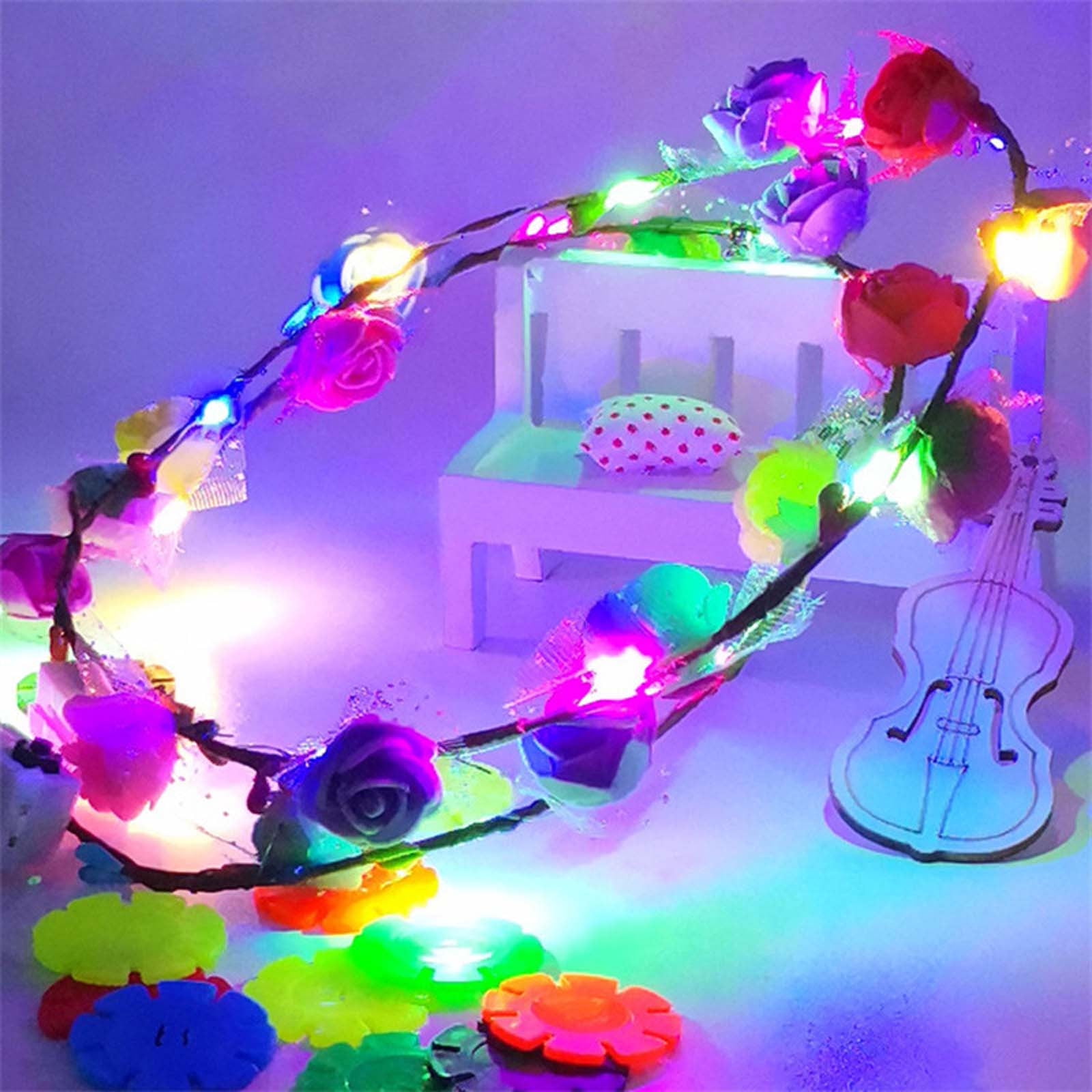 Beessbes LED Flower Crown Headband, Light Up Flower Headbands for Women ...