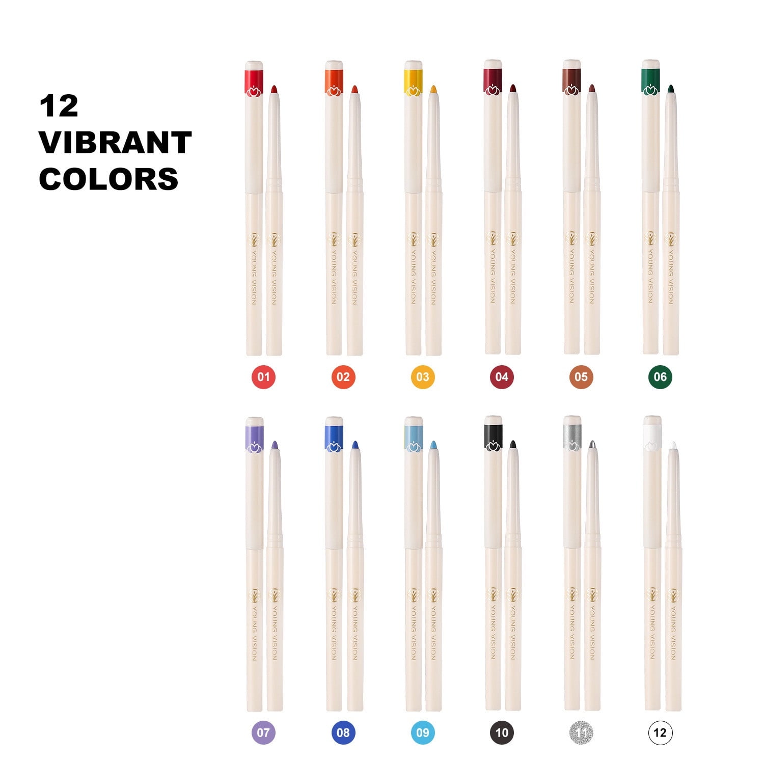 Beessbest 12 Colored Eyeliner Pencils Colors Matte Eye Liner Pencils ...