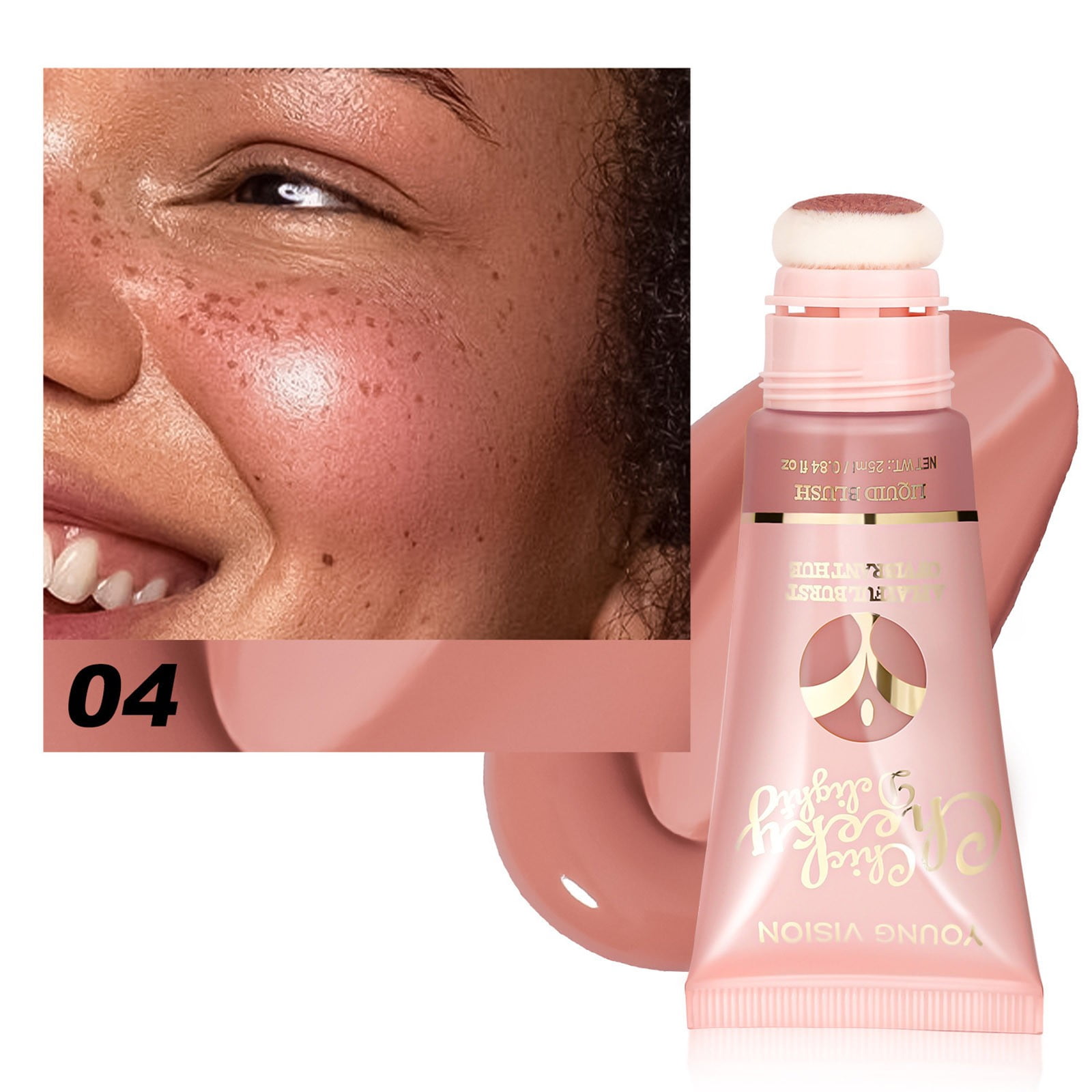 Beessbest Gel-Cream Blush Makeup, Lightweight, Breathable Feel, Sheer Flush of Color, Natural ...