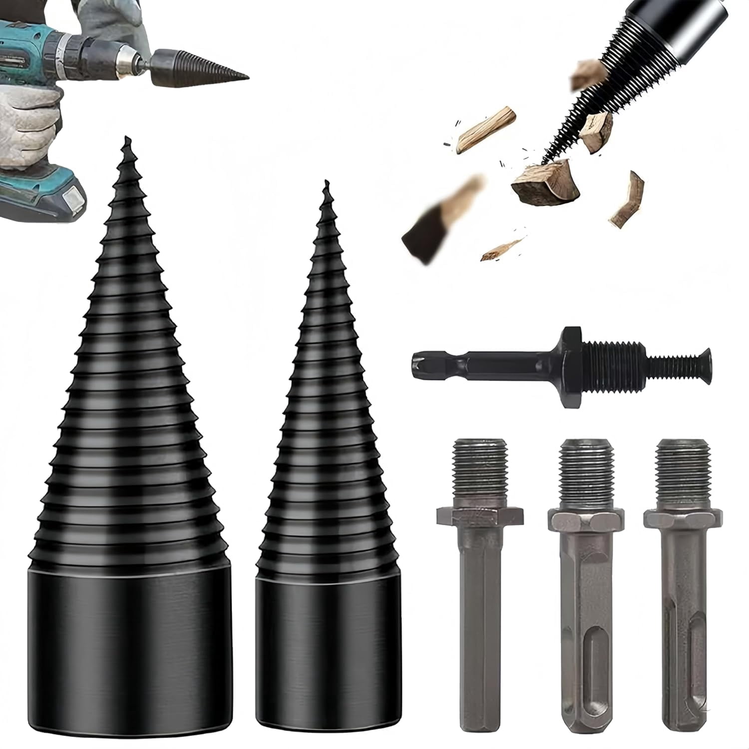 Beeswan Firewood Drill Bit Wood Splitter Drill Bit, High Carbon Steel ...