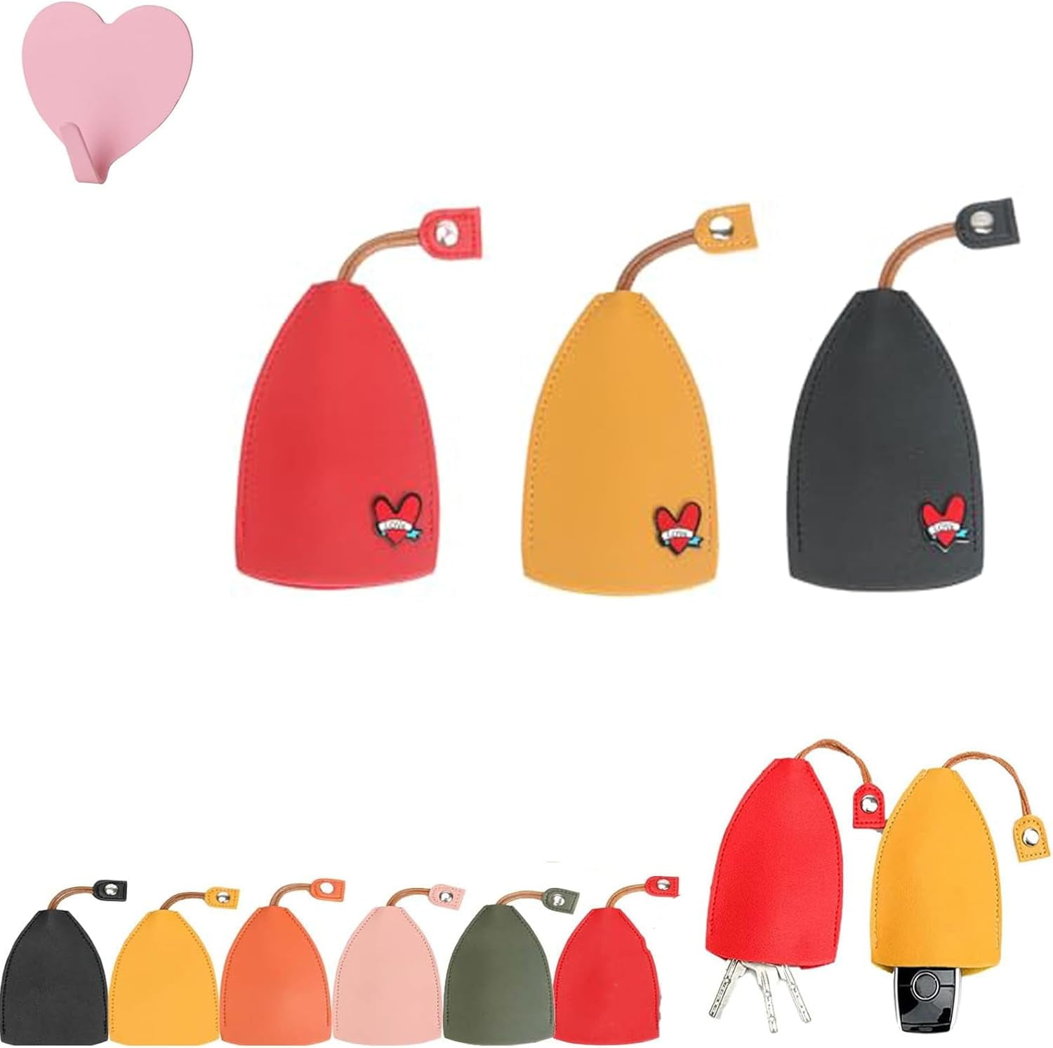 Beeswan protective pull out key case, PU Leather Cartoon Key Holder ...