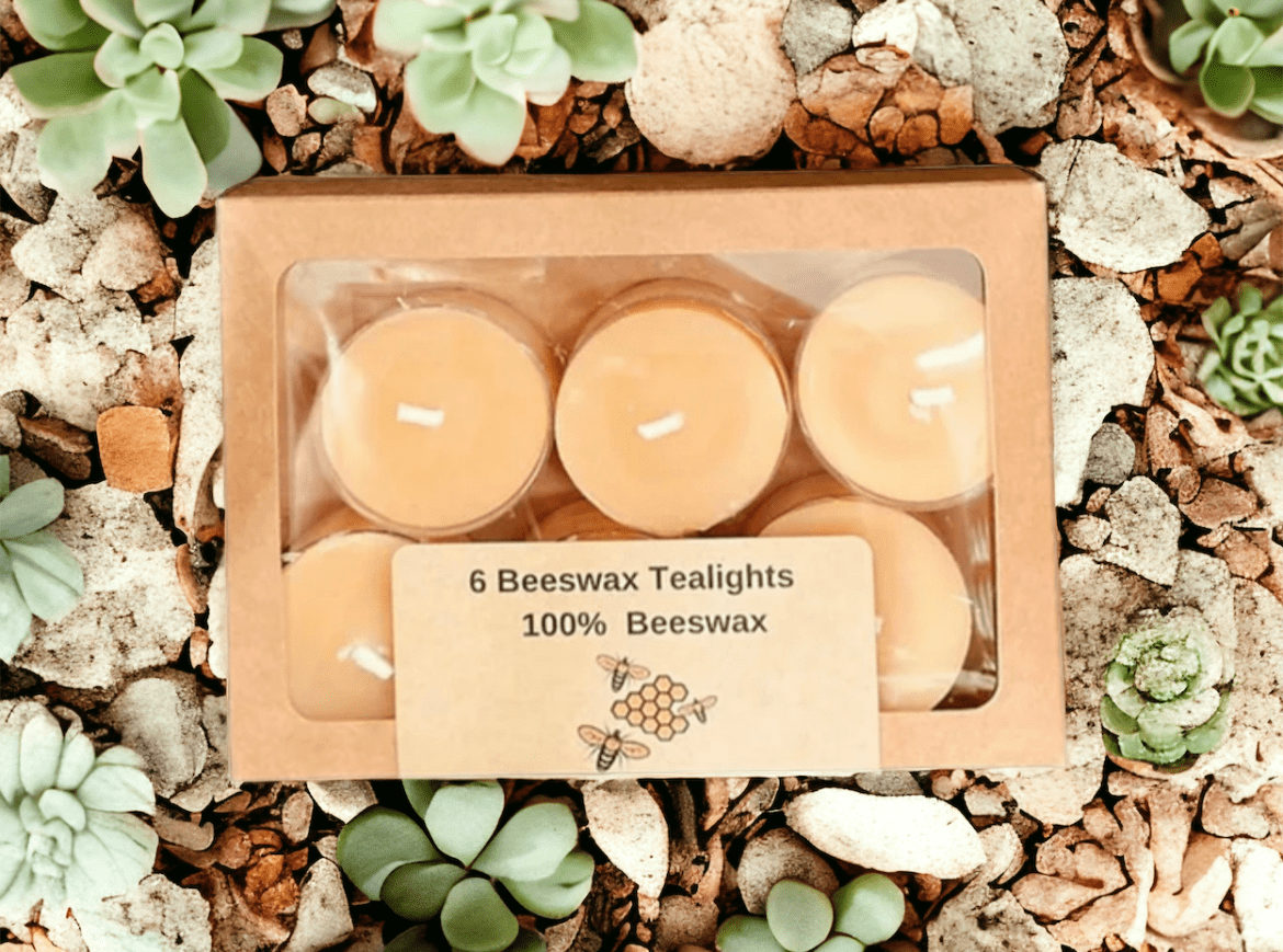 Beeswax - (6) Tealights, 100% Pure Natural Yellow Beeswax , Long ...
