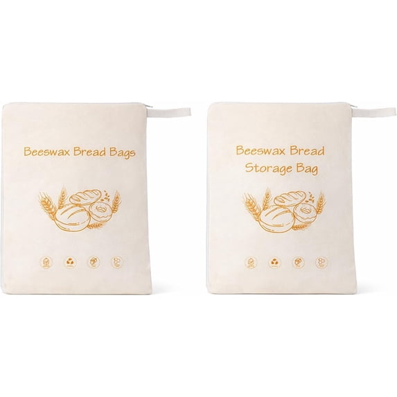 Beeswax Bread Bag (2-Pack) for Homemade Sourdough - Organic Cotton ...