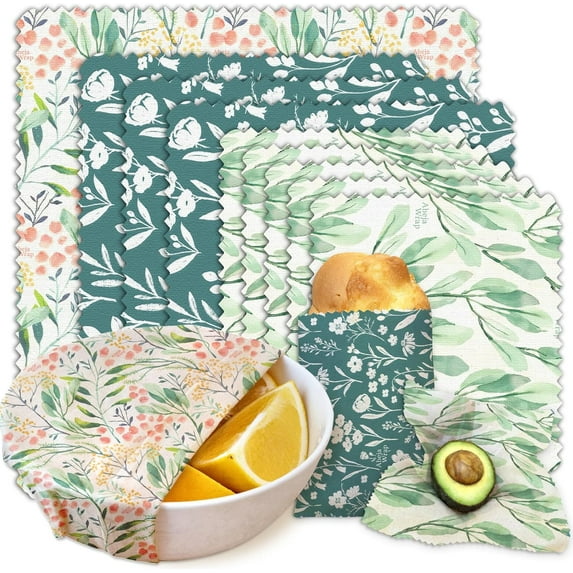 Beeswax Food Wrap, Reusable Beeswax Wraps Storage Set 9-Pack (5S 3M 1L ...